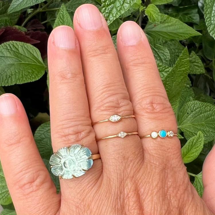 14k Dahlia Ring in Blue Topaz – Dandelion Jewelry