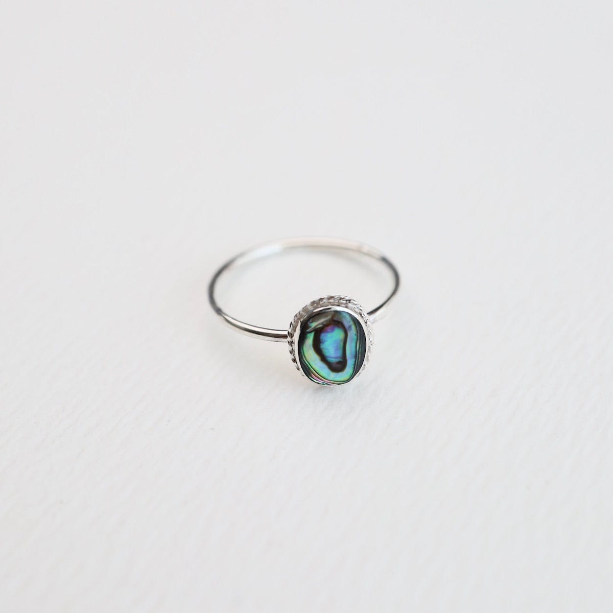 Oval Abalone Silver Ring – Dandelion Jewelry