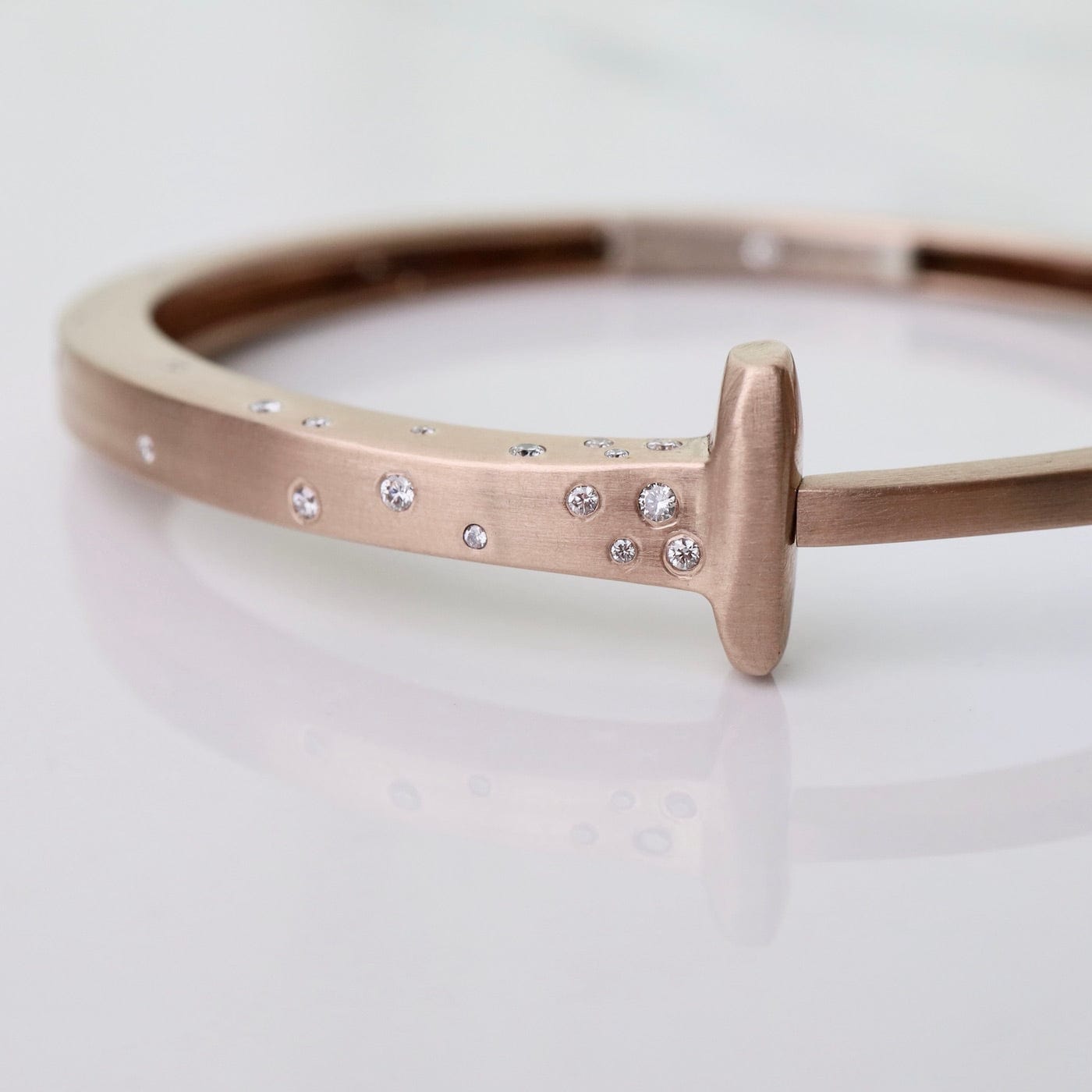 Pat Flynn Diamond Cascade 14k Brown Gold Nail Bracelet – Dandelion Jewelry