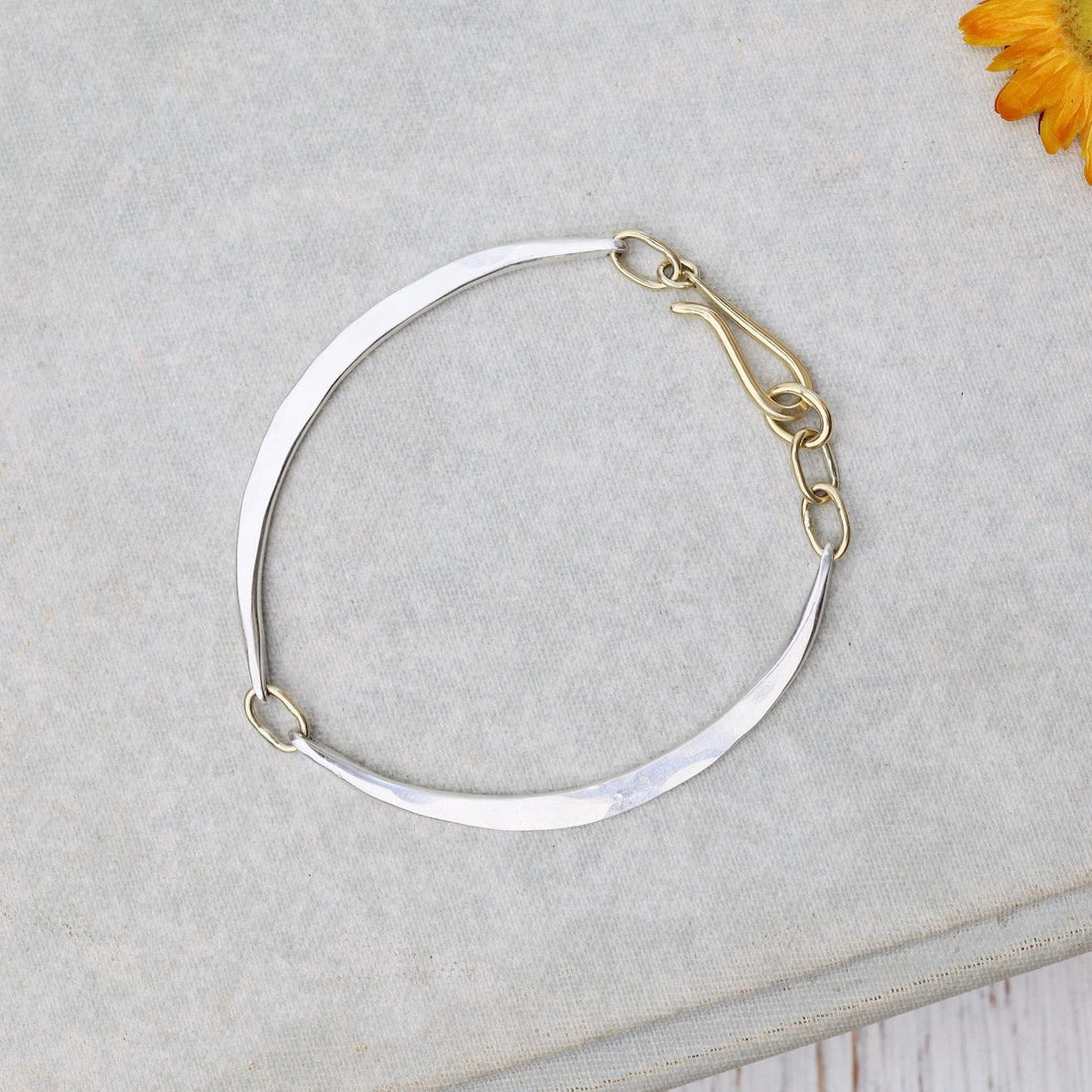 18k & Silver Mixed Metal Contour Bracelet – Dandelion Jewelry