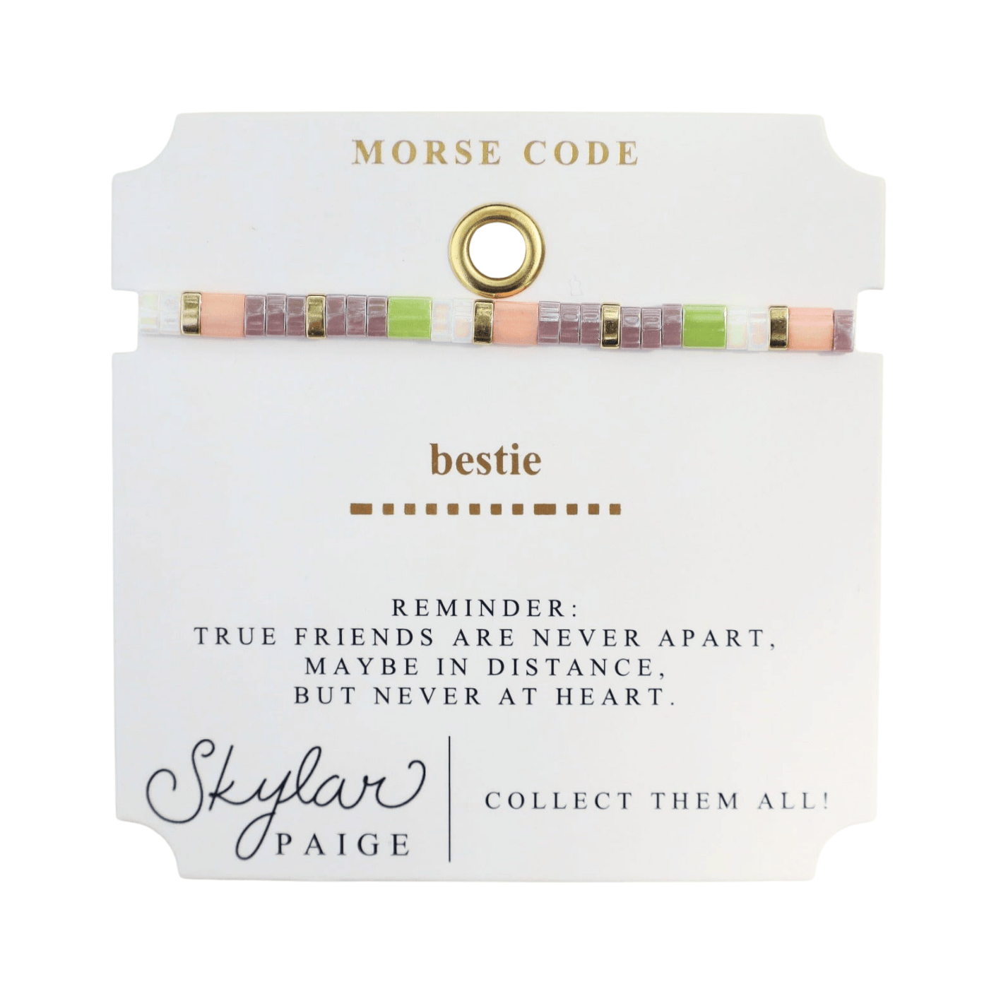 Bestie - Morse Code Tila Beaded Bracelet – Dandelion Jewelry