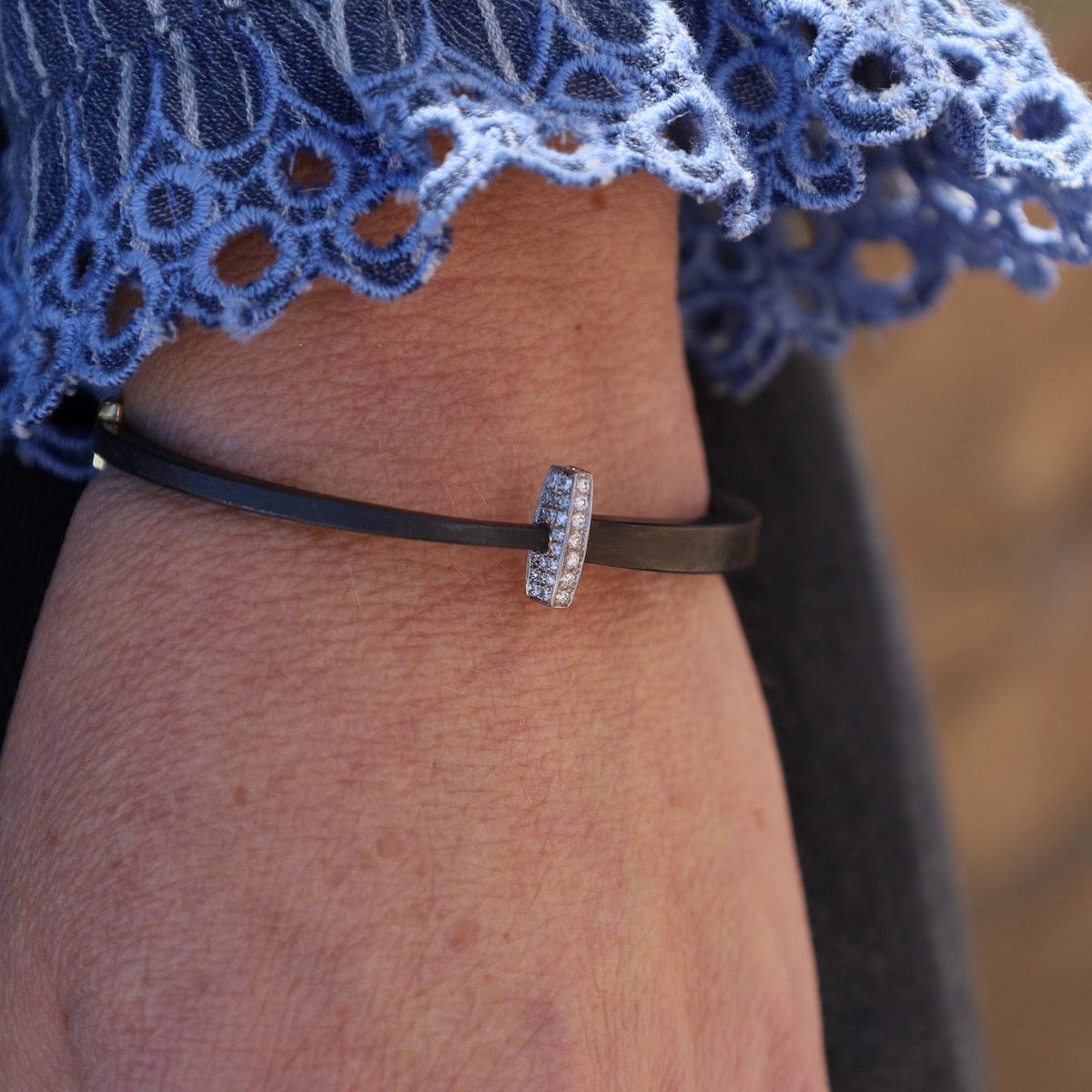 Pat Flynn Iron Nail Bracelet ~ Pave Diamond Nail Head – Dandelion Jewelry