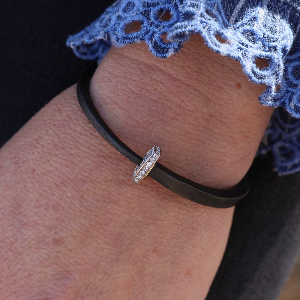 Pat Flynn Iron Nail Bracelet ~ Pave Diamond Nail Head – Dandelion Jewelry