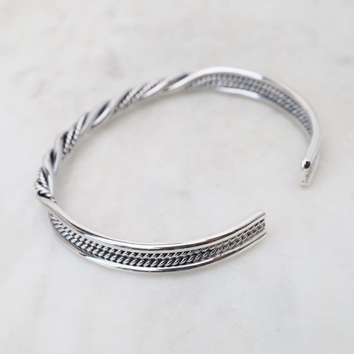 Sterling Silver Woven 4 Wire Twisted Cuff – Dandelion Jewelry