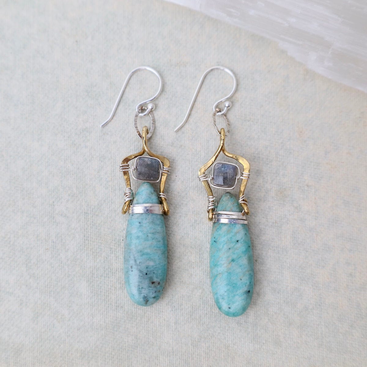 Banded Amazonite Drop Earrings – Dandelion Jewelry