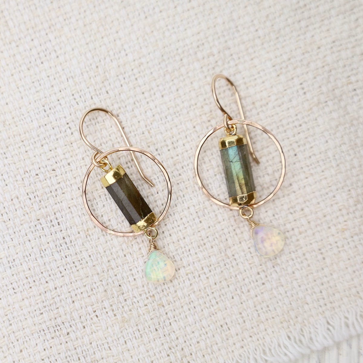 Labradorite and Opal Earrings – Dandelion Jewelry