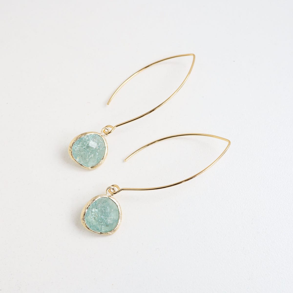 Gold Plated Erinite Rock Crystal Earring – Dandelion Jewelry