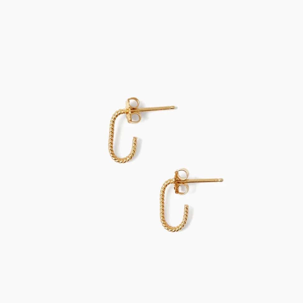 Rhodes Hoop Earrings Yellow Gold – Dandelion Jewelry