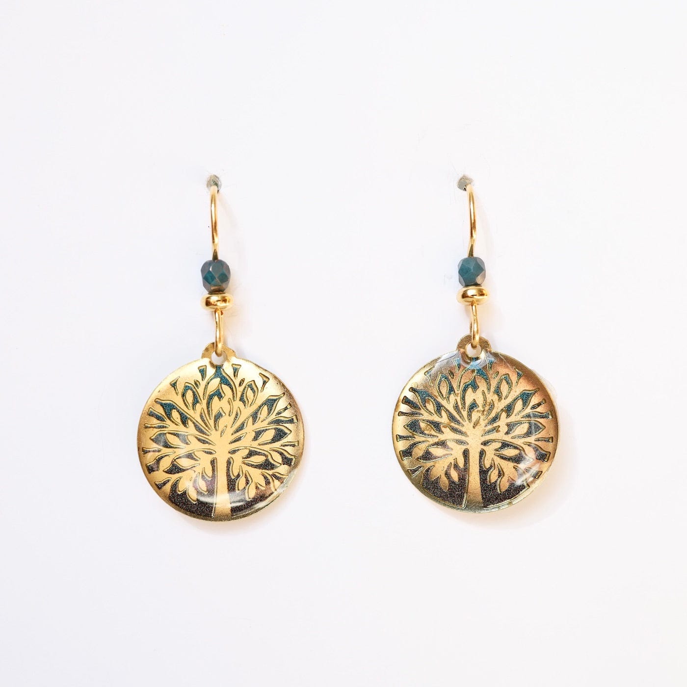 Brass Blue Ombre Tree Of Life Earring – Dandelion Jewelry