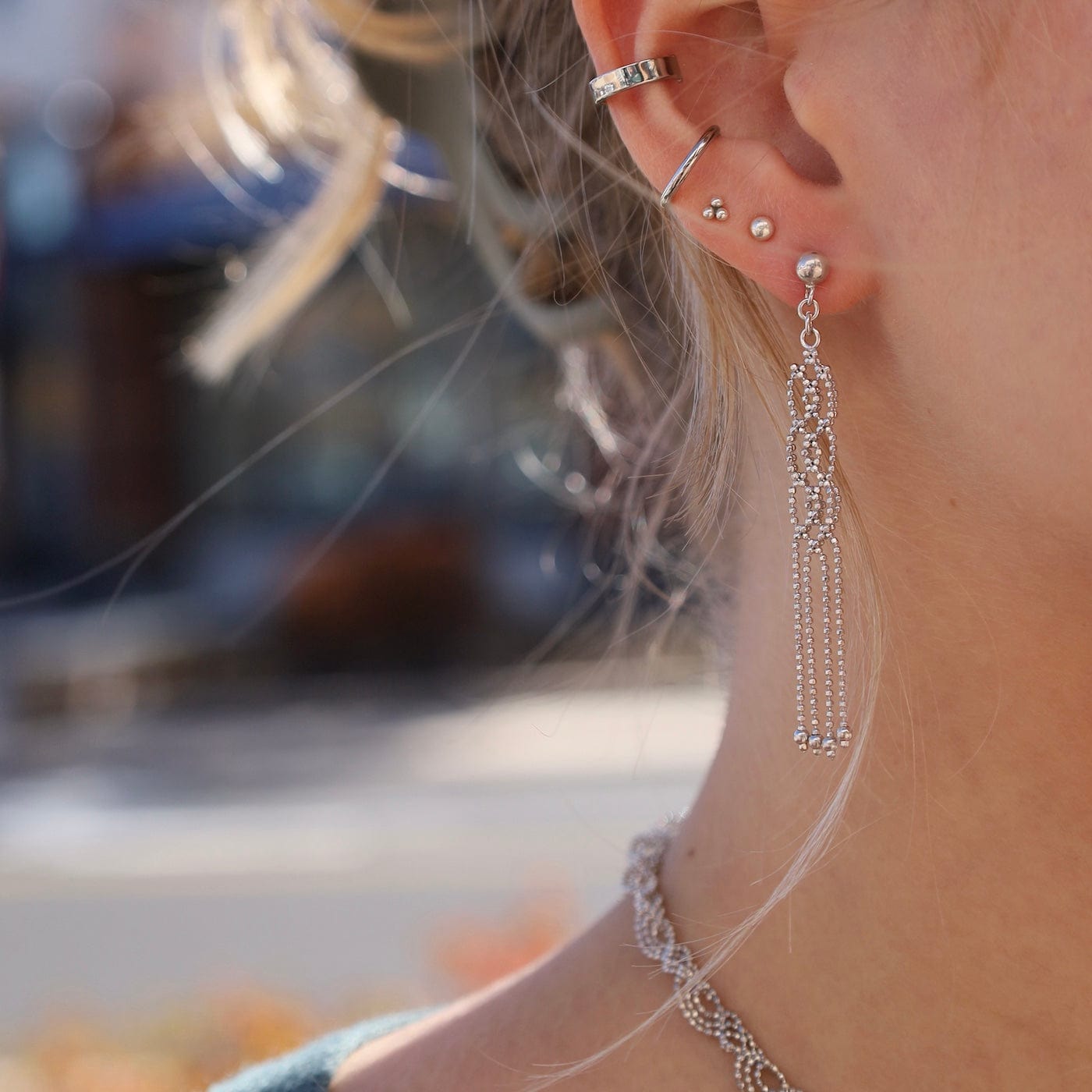 Sterling Silver Open Weave with Dangle Earrings – Dandelion Jewelry