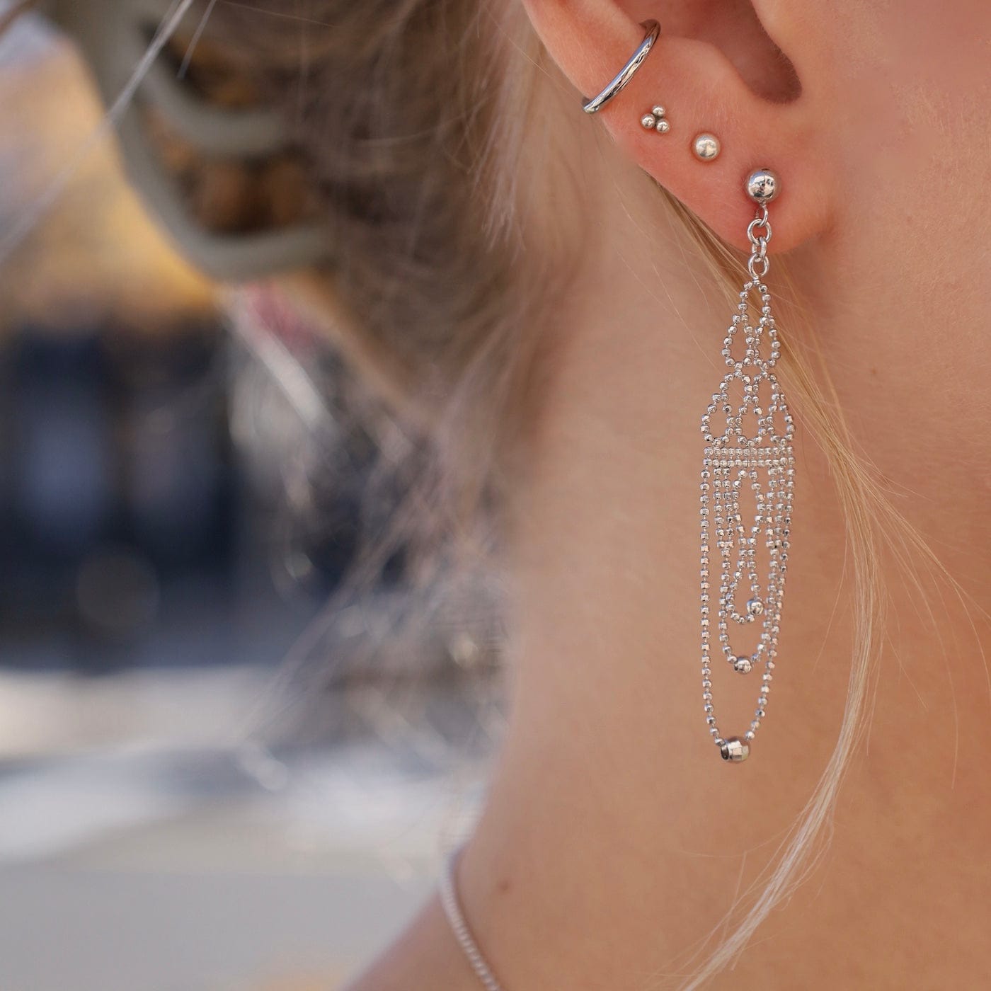 Sterling Silver Woven Loops Fringe Earrings – Dandelion Jewelry