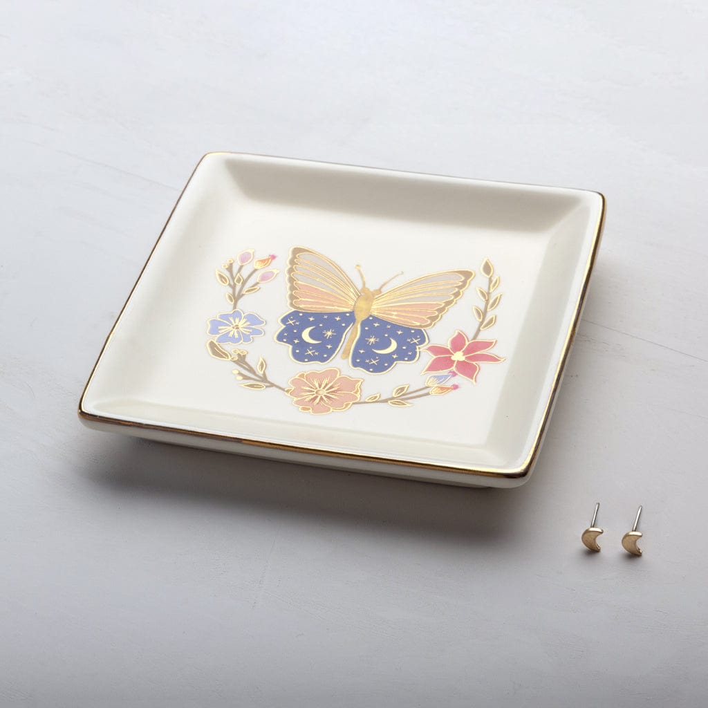 Jewelry Dish & Stud Earring Set in Butterfly & Cream – Dandelion Jewelry