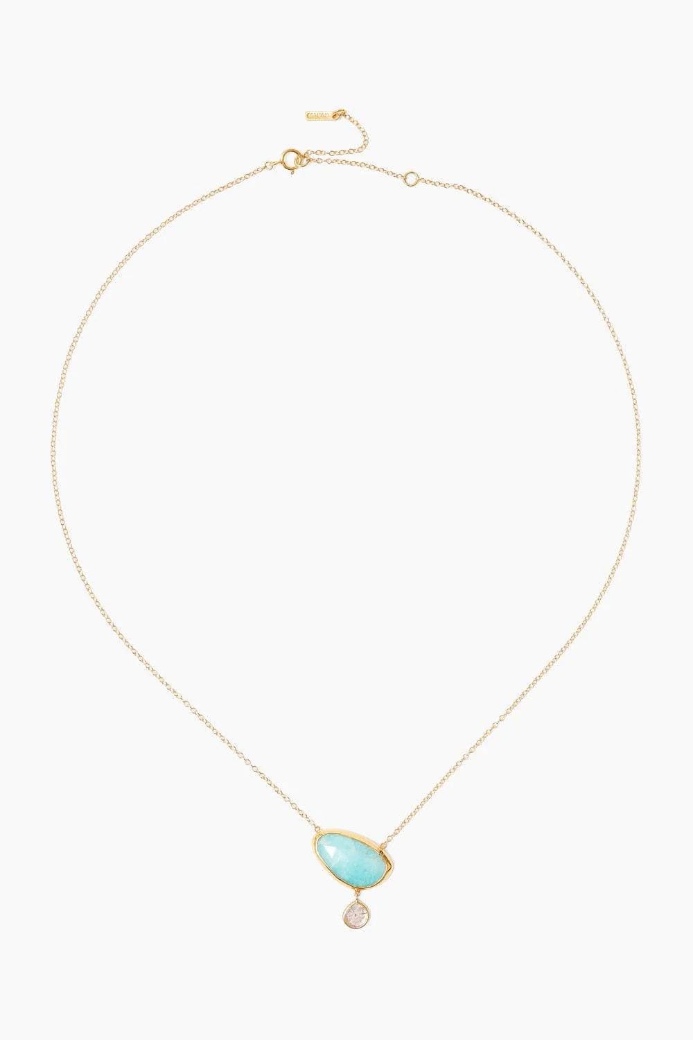 14K Amazonite Diamond Drop Gold Cliff Necklace – Dandelion Jewelry