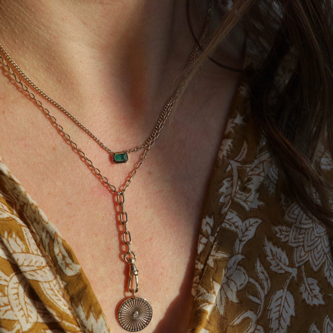 14k Square Oval Link Chain Lariat Necklace with Fob Clasp – Dandelion ...