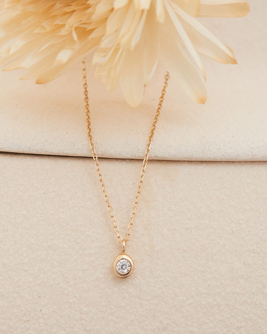 Simple Single Diamond Necklace