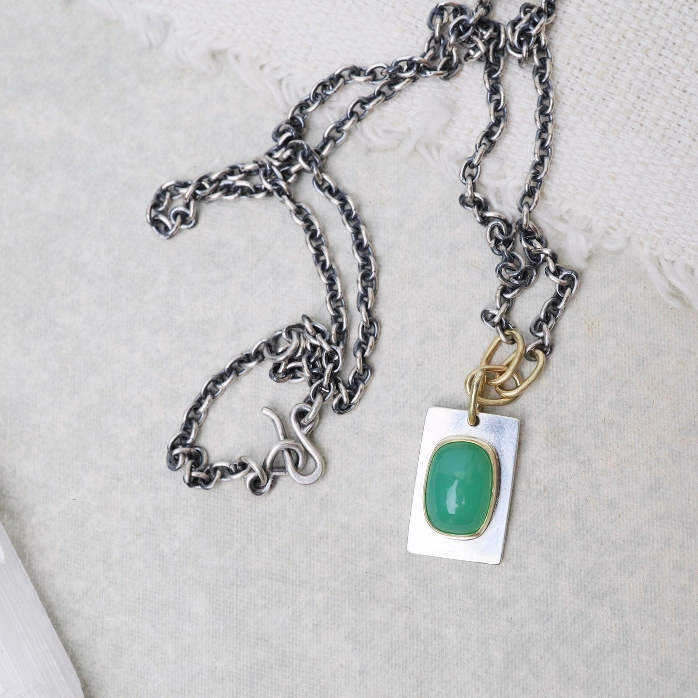 One Of A Kind Chrysoprase Portal Necklace – Dandelion Jewelry