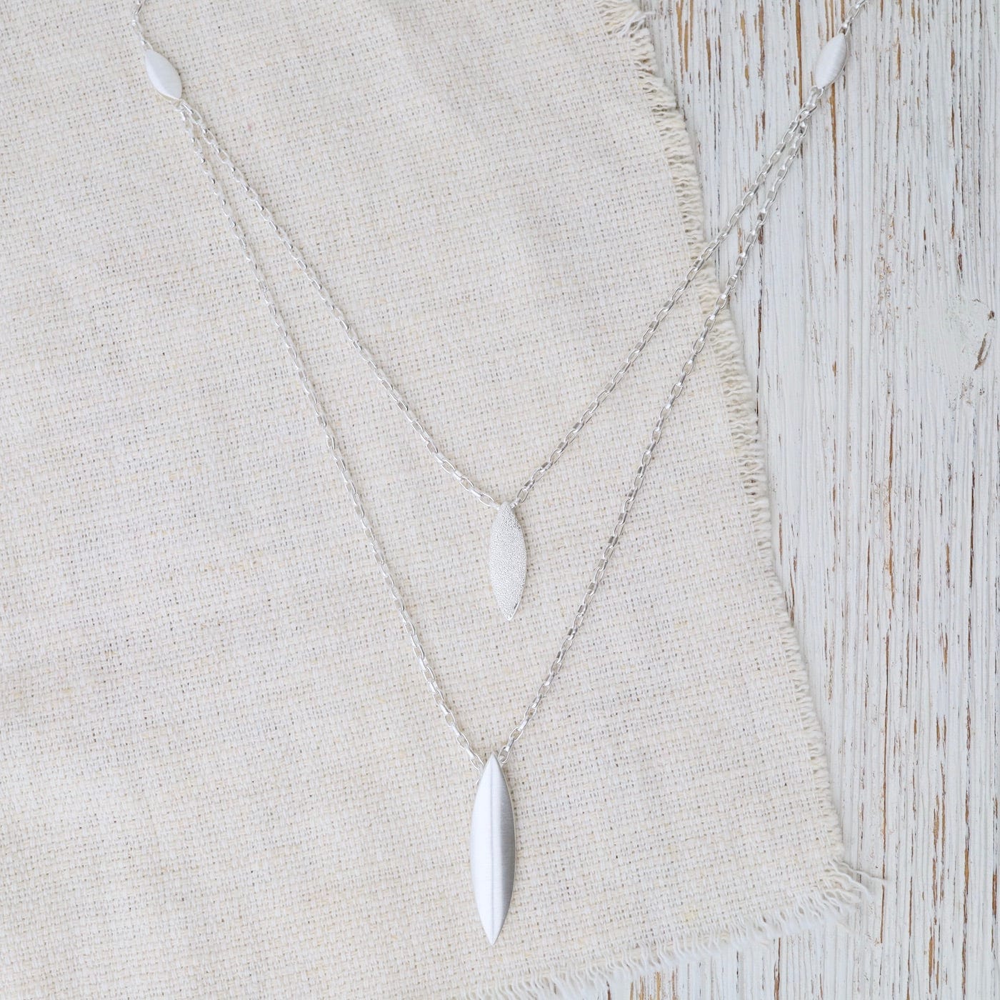 Double Chain Leaves Necklace – Dandelion Jewelry
