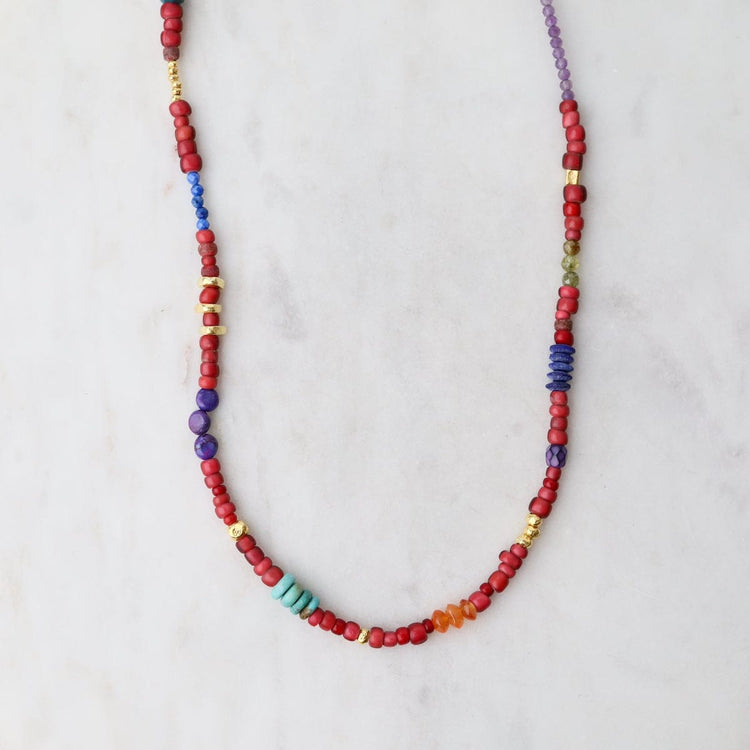 Fireball Red Heart Beads Necklace – Dandelion Jewelry