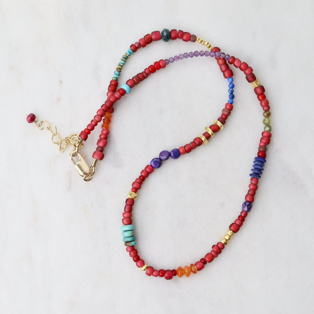 Fireball Red Heart Beads Necklace – Dandelion Jewelry