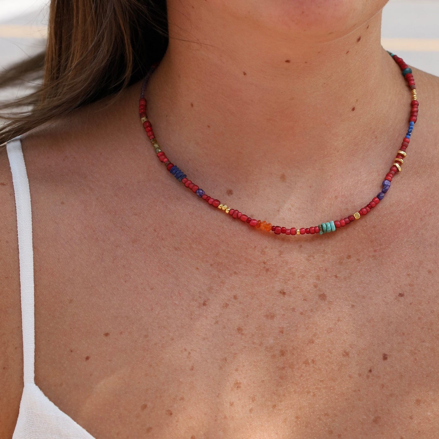 Fireball Red Heart Beads Necklace – Dandelion Jewelry