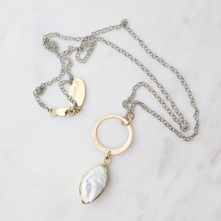Disc Necklace with Pearl – Dandelion Jewelry