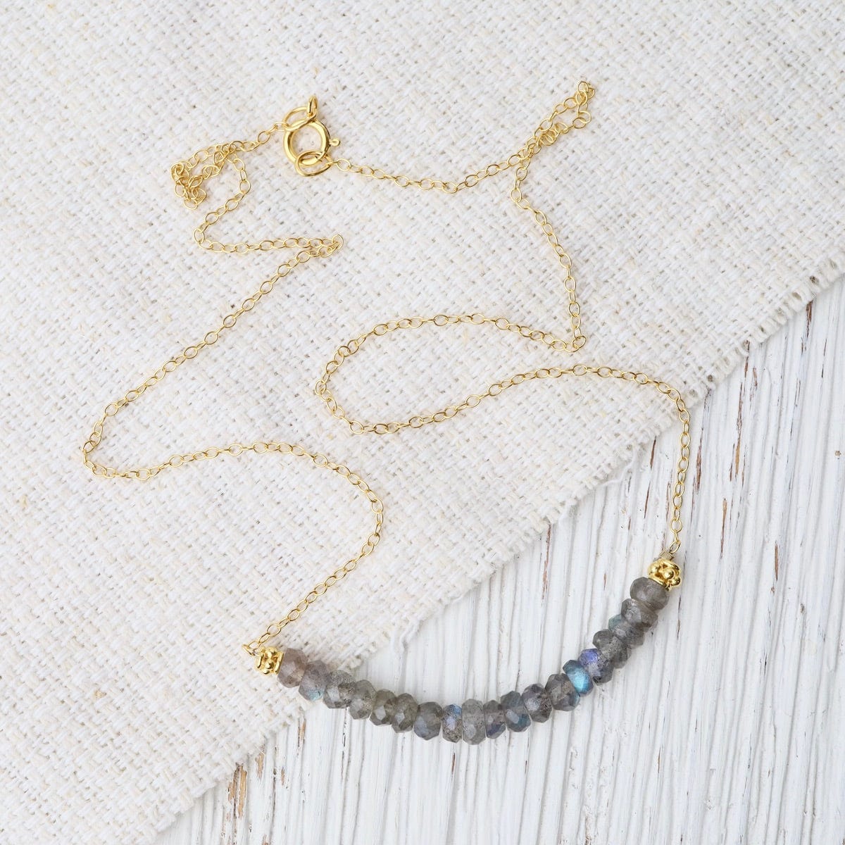 Gold Filled Chain with Gemstone Arc - Labradorite – Dandelion Jewelry