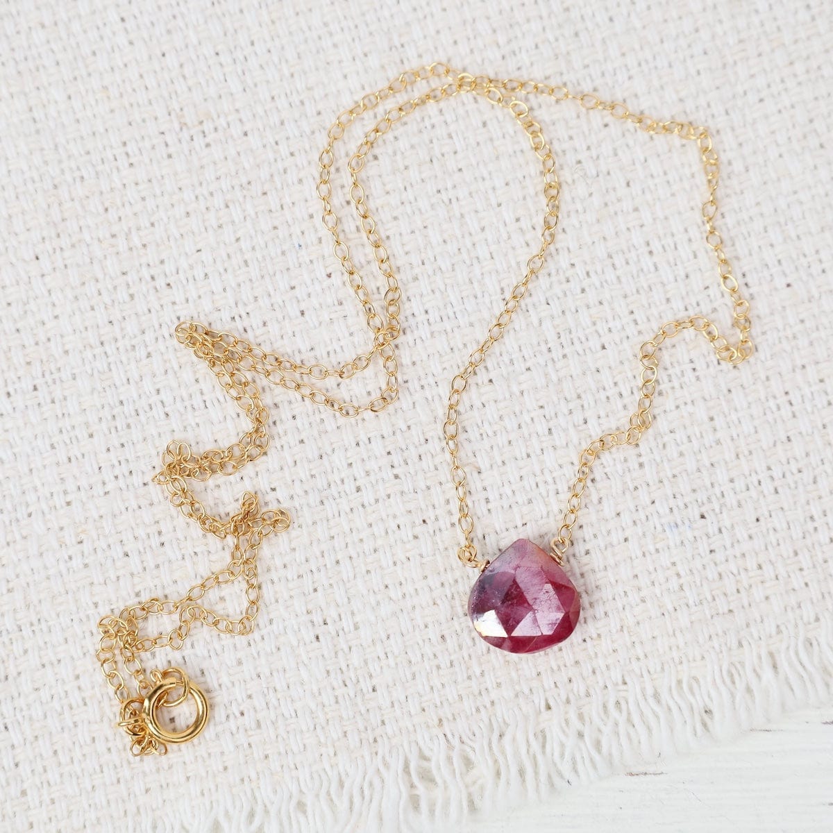 Gold Filled Chain with Single Pink Silverite Brio Necklace – Dandelion ...