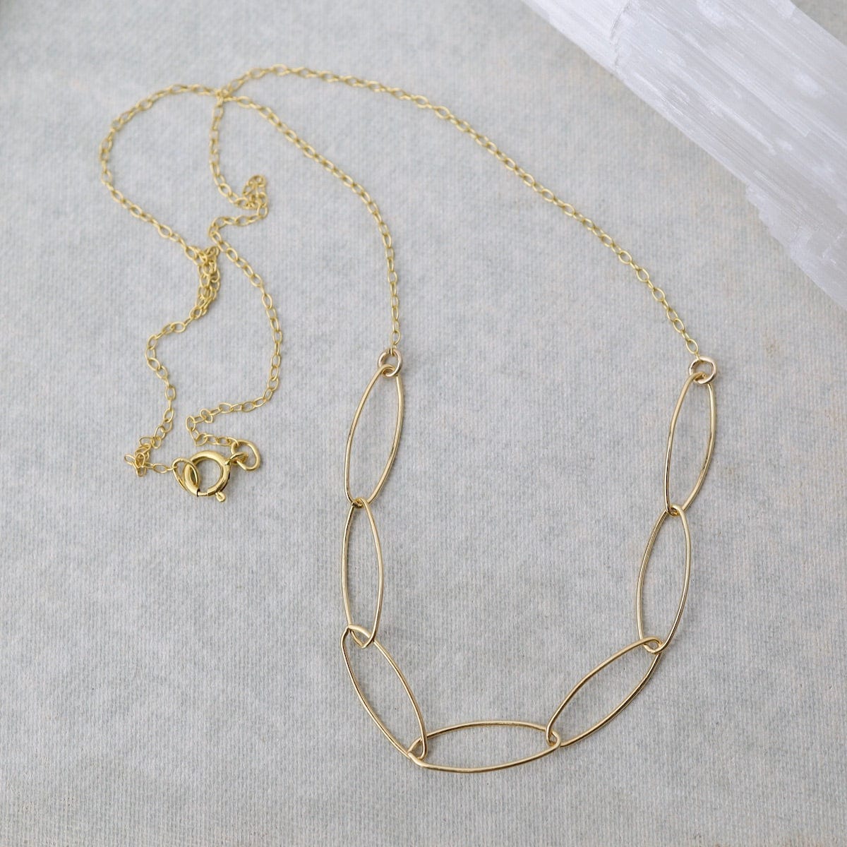 Gold Filled Chain with Gold Filled Marquise Link Necklace – Dandelion ...