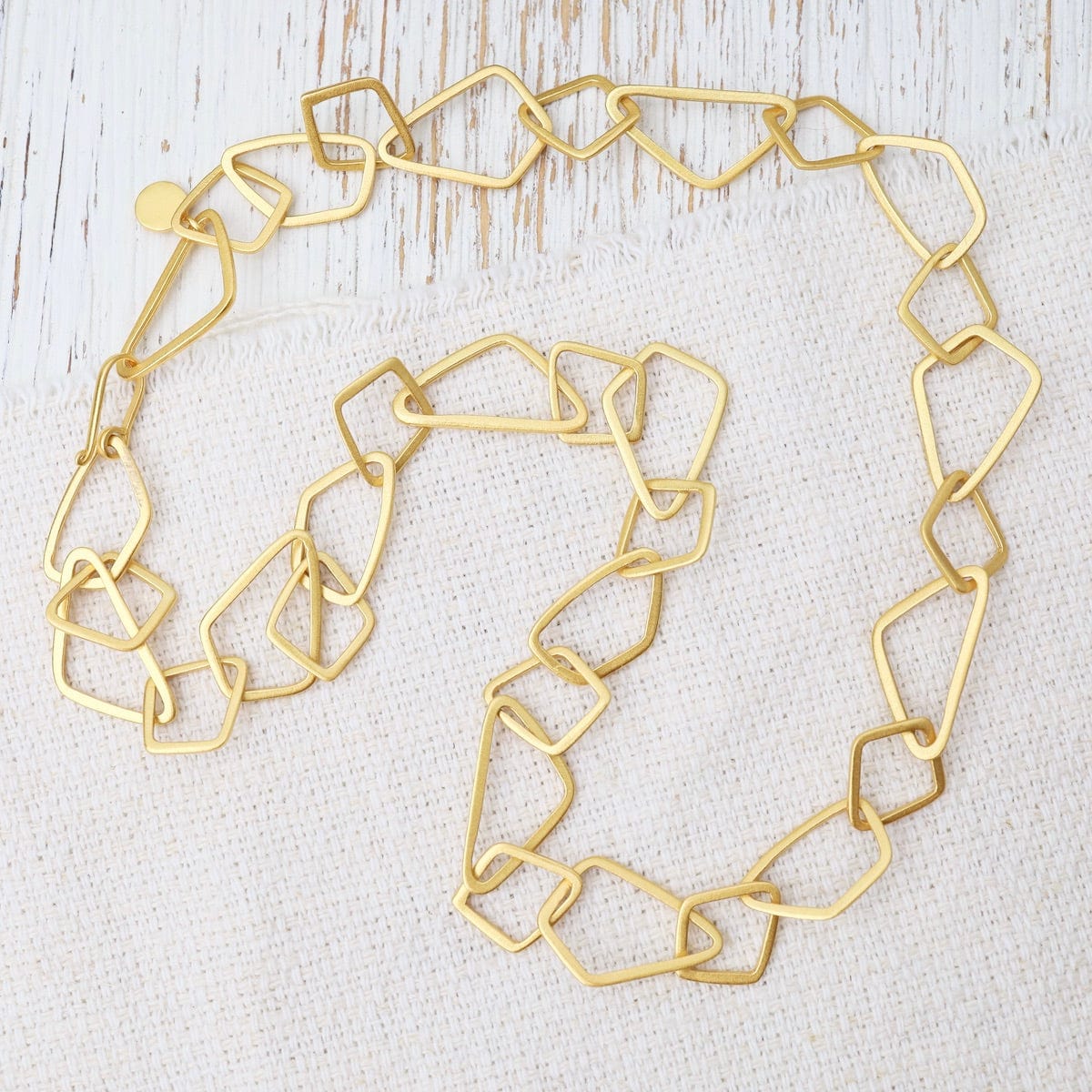 Gold Irregular Shaped Link Chain Necklace – Dandelion Jewelry
