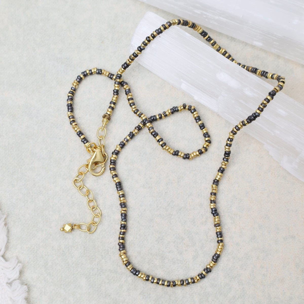 Mixed Two Tone Hand Crafted Bead Necklace – Dandelion Jewelry