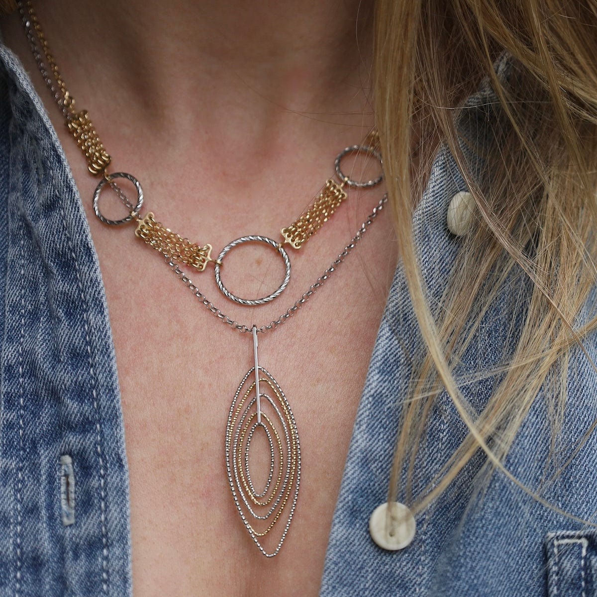 Sterling Silver & Yellow Gold Plated Poppy Necklace – Dandelion Jewelry