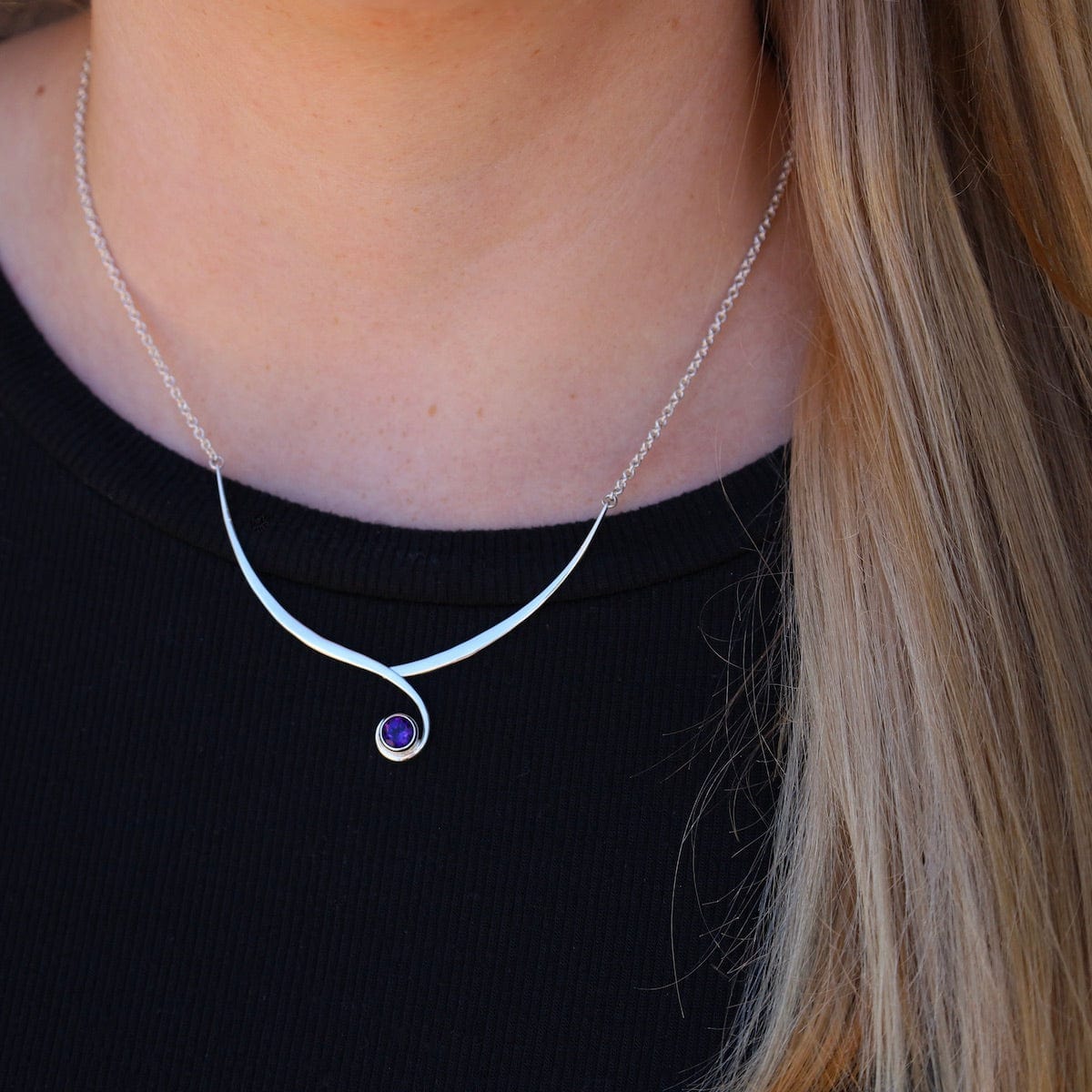 Jasmine Swing Necklace with Amethyst – Dandelion Jewelry
