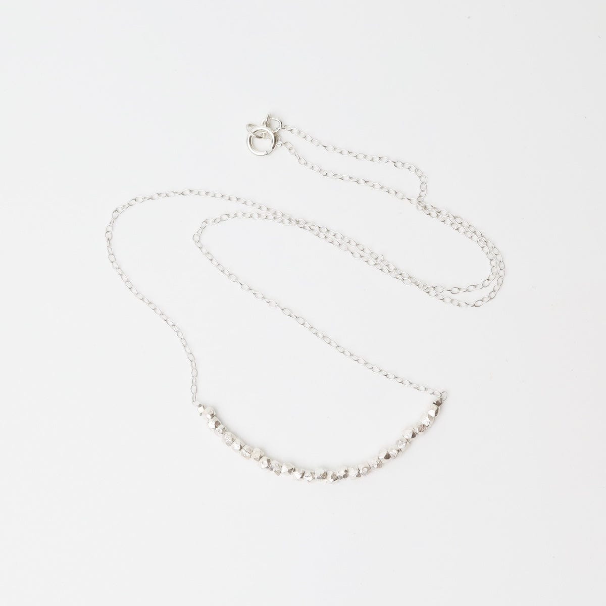Silver Chain with Silver Nuggets Gemstone Arc Necklace – Dandelion Jewelry