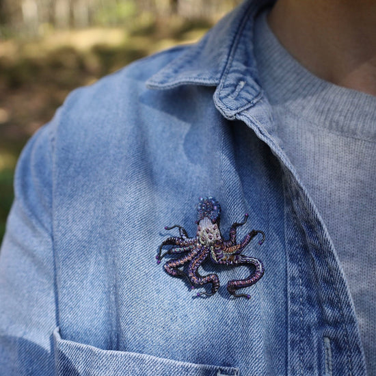 Common Octopus Brooch Pin – Dandelion Jewelry