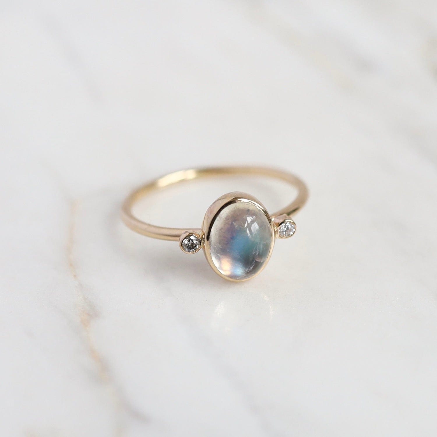 Astral Ring with Moonstone & Diamonds – Dandelion Jewelry