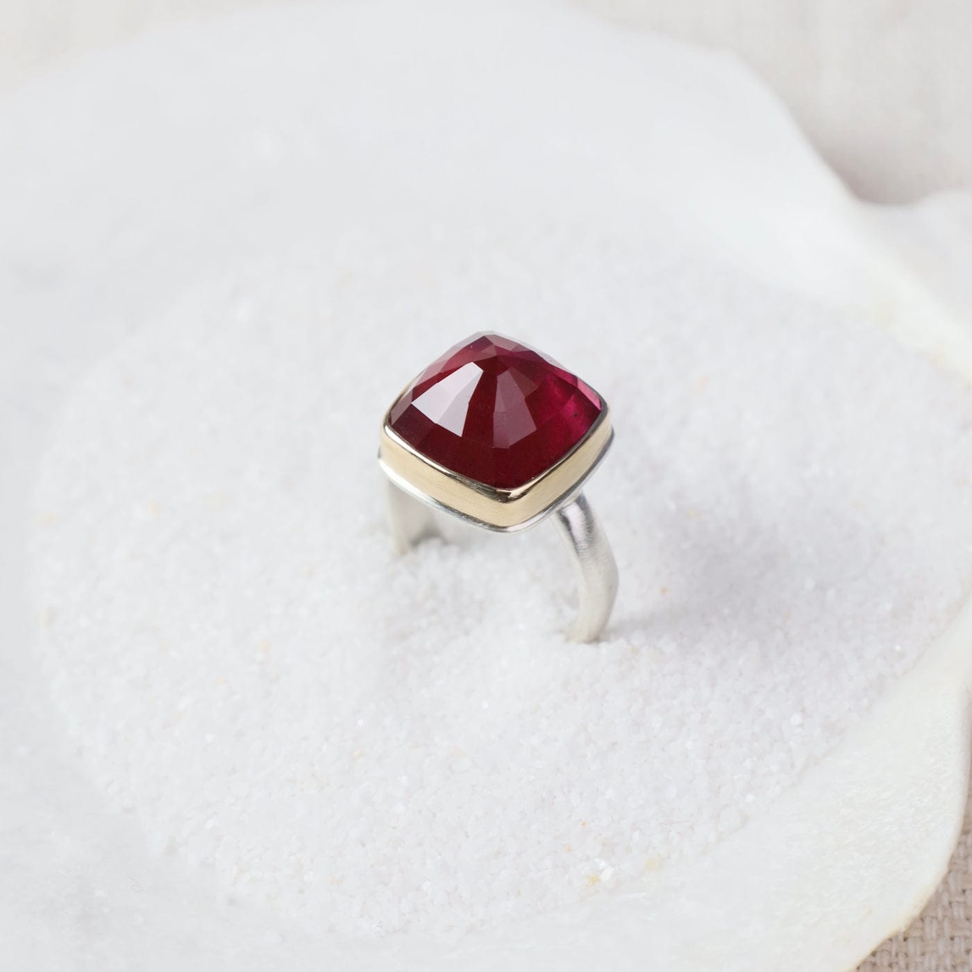 Jamie Joseph Small Square Inverted African Ruby Ring – Dandelion Jewelry