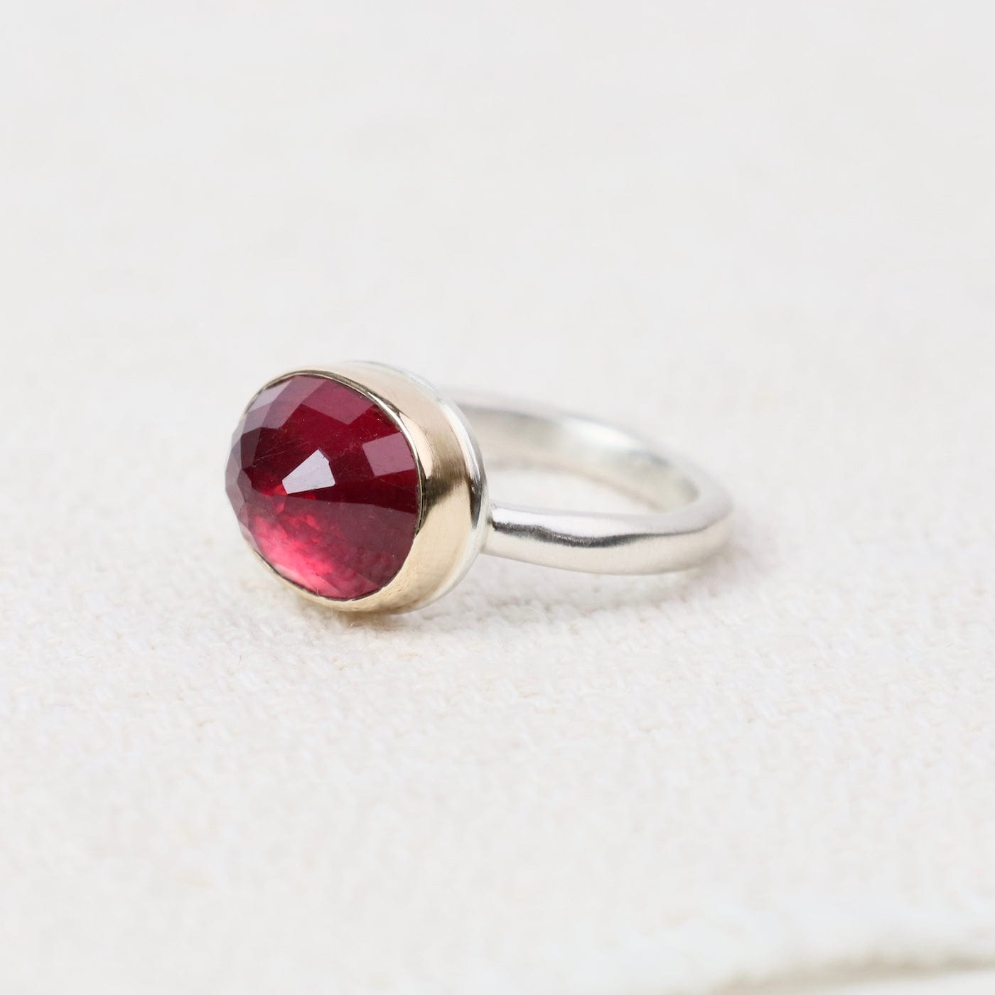 Jamie Joseph Small Oval Inverted African Ruby Ring – Dandelion Jewelry