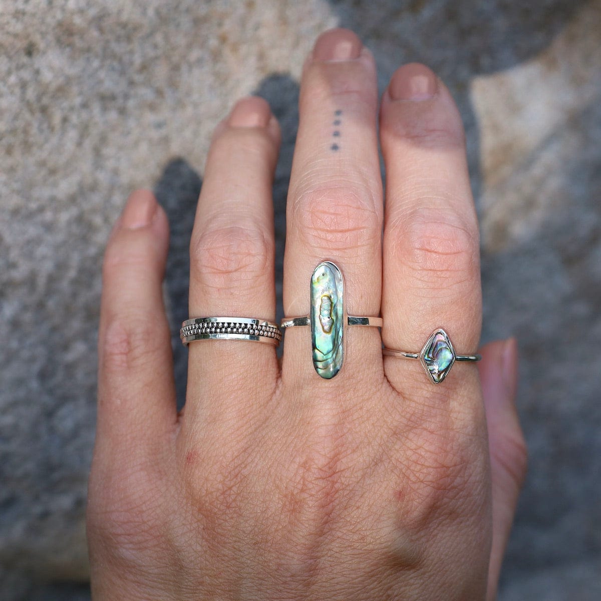 Sterling Silver Stacking Ring with Double Granulation – Dandelion Jewelry
